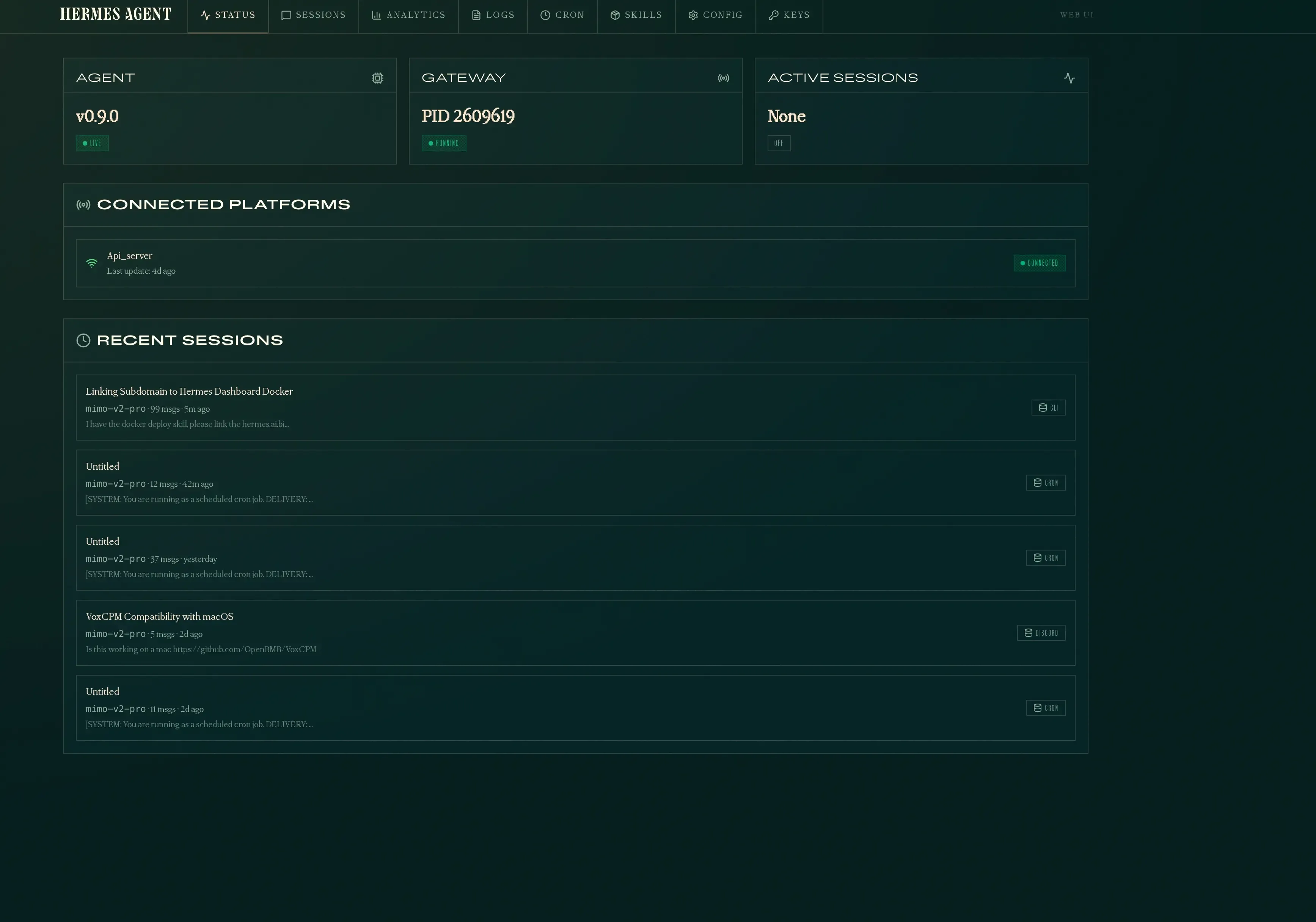 Hermes Dashboard: Web UI for Your AI Agent with SSH, Caddy, and Docker ...